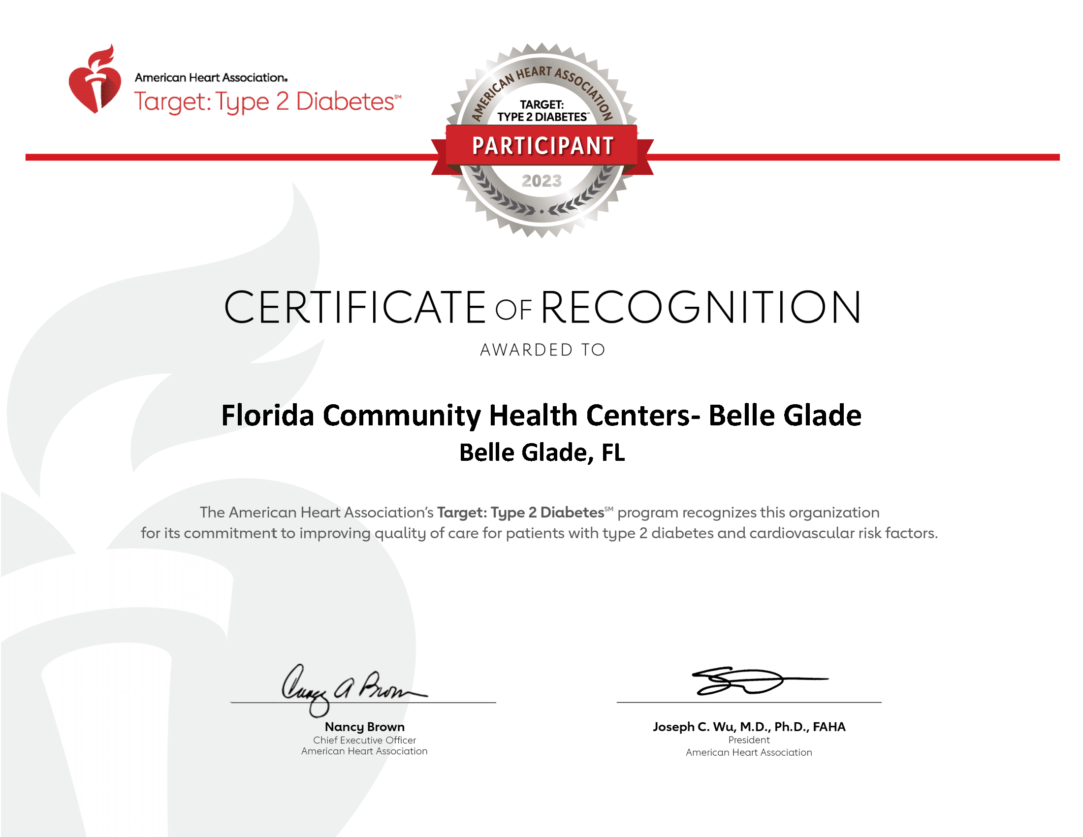 Florida Community Health Centers Inc. Recognized by the American Heart ...