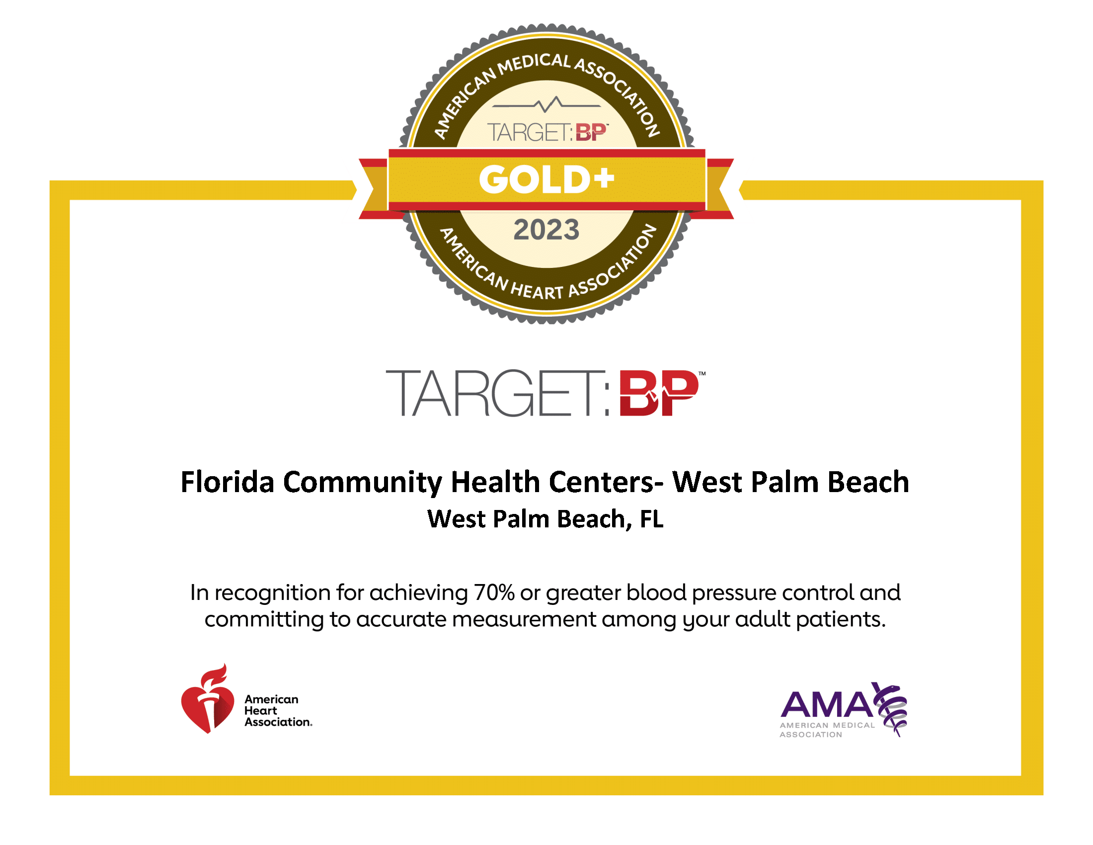 Florida Community Health Centers Inc. Recognized by the American Heart ...