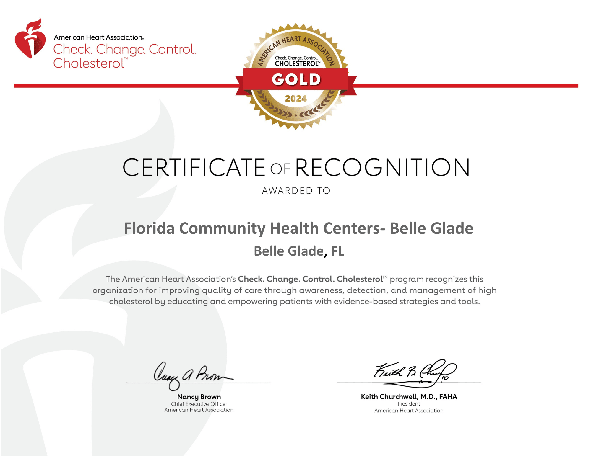 Florida Community Health Centers Achieves Cholesterol Gold Recognition ...